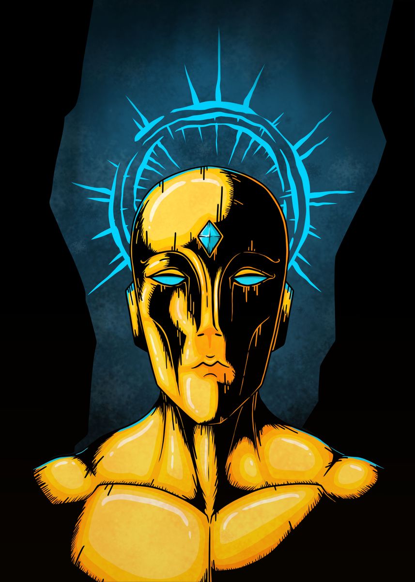 'Golden man' Poster, picture, metal print, paint by Restuario | Displate