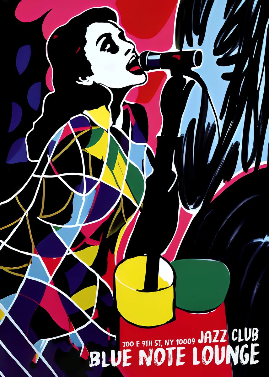 'Blue Note Lounge Poster' Poster, picture, metal print, paint by ...