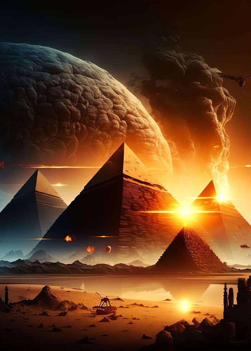 'Egyptian pyramids' Poster, picture, metal print, paint by Angelina ...