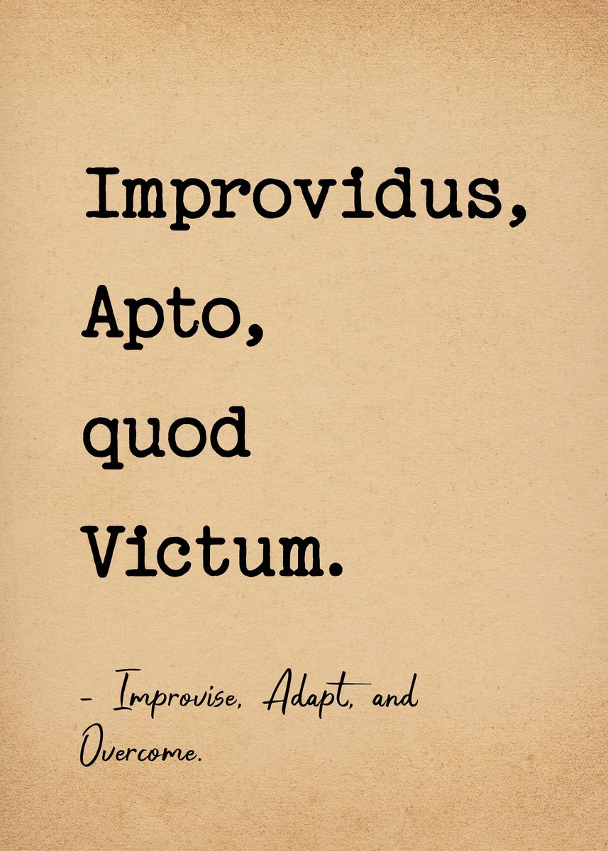 'Latin Quote Improvise' Poster, picture, metal print, paint by Jovana ...