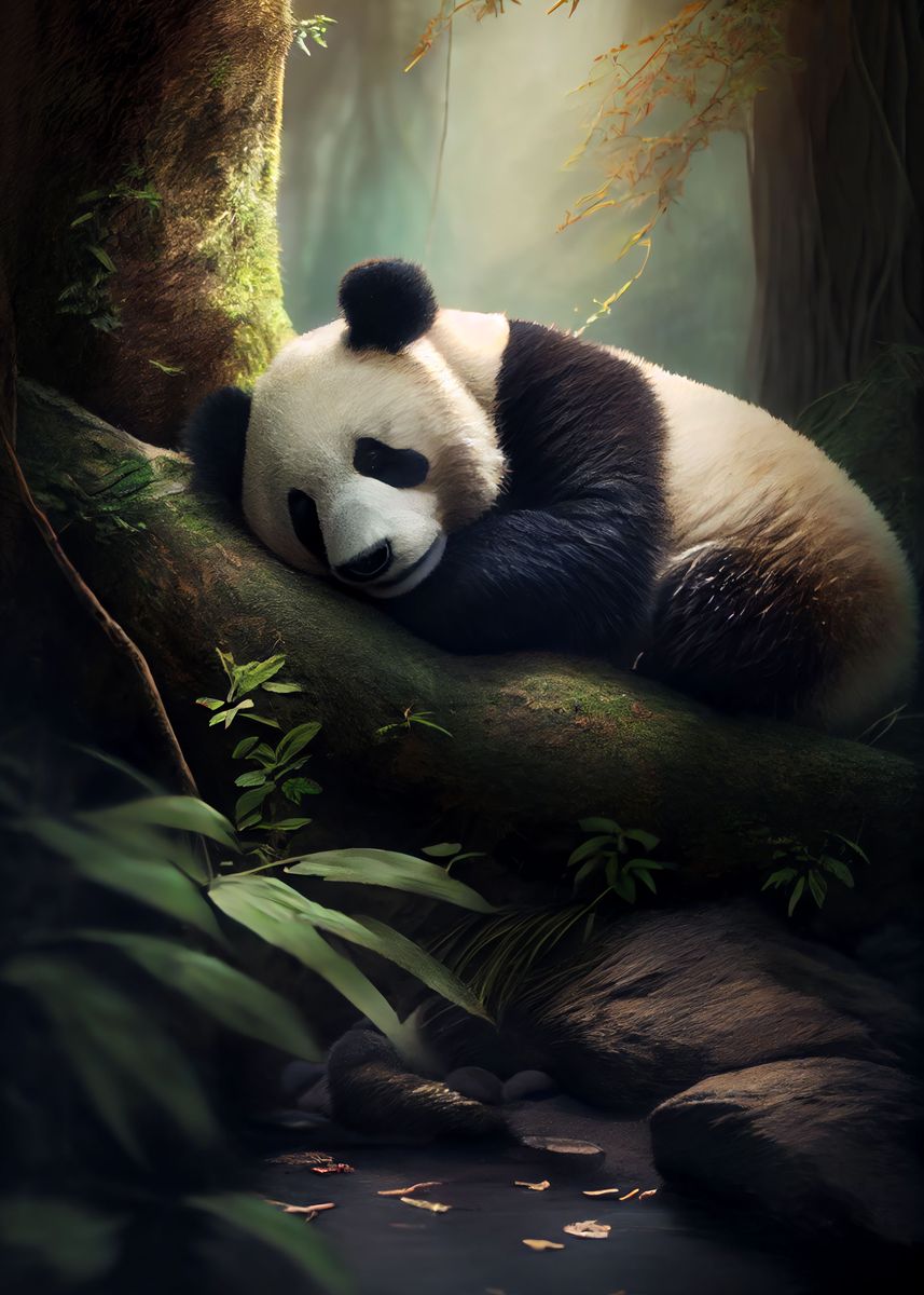'Panda Forest' Poster, picture, metal print, paint by DecoyDesign ...