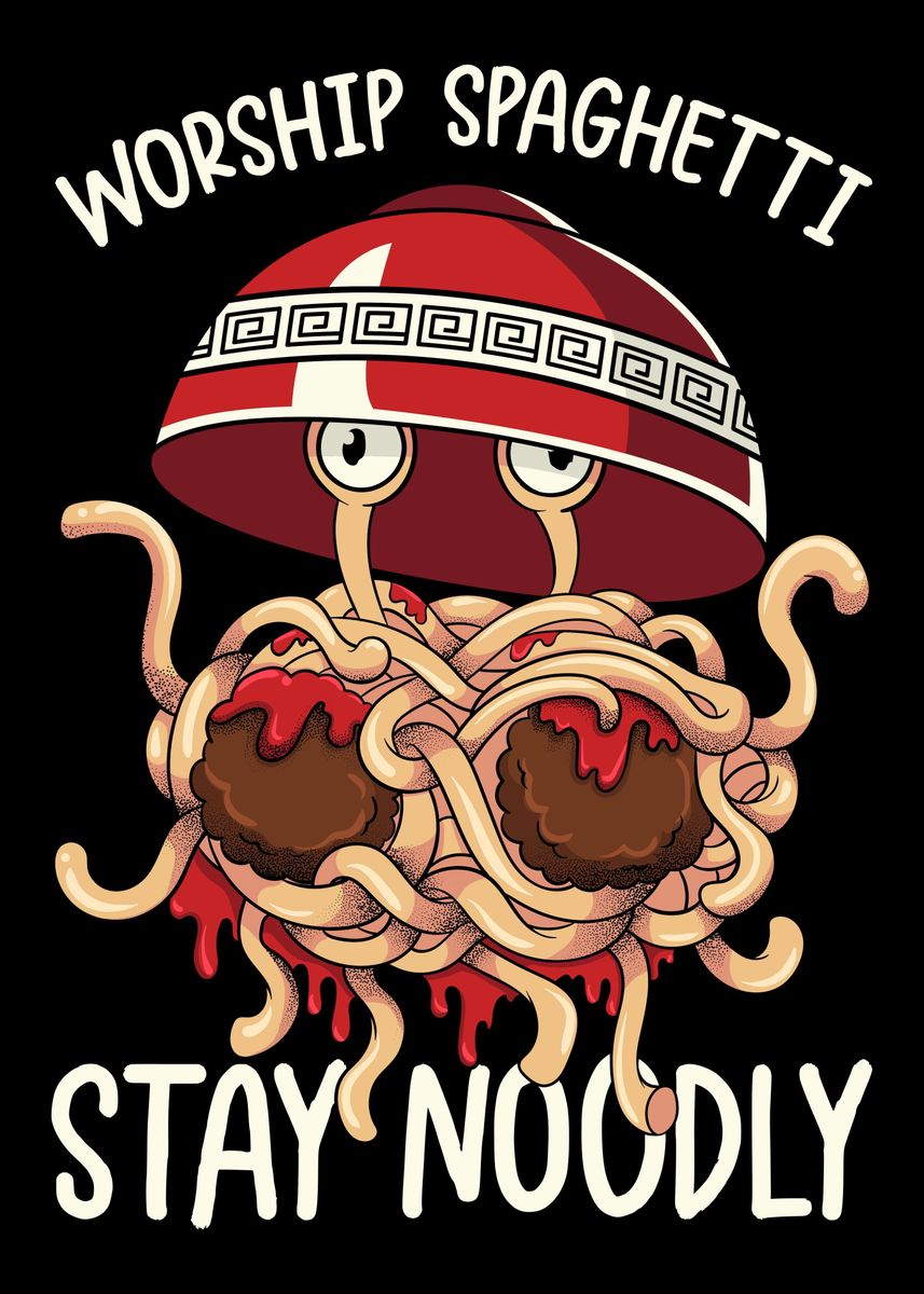 'Flying Spaghetti Monster' Poster, picture, metal print, paint by ...