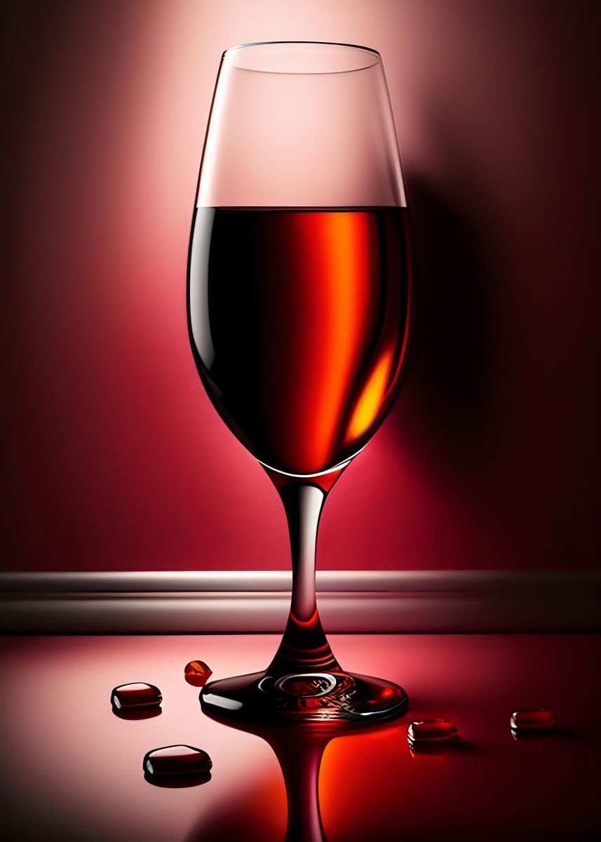 'Wine Red Feeling' Poster, picture, metal print, paint by ACR ACR ...