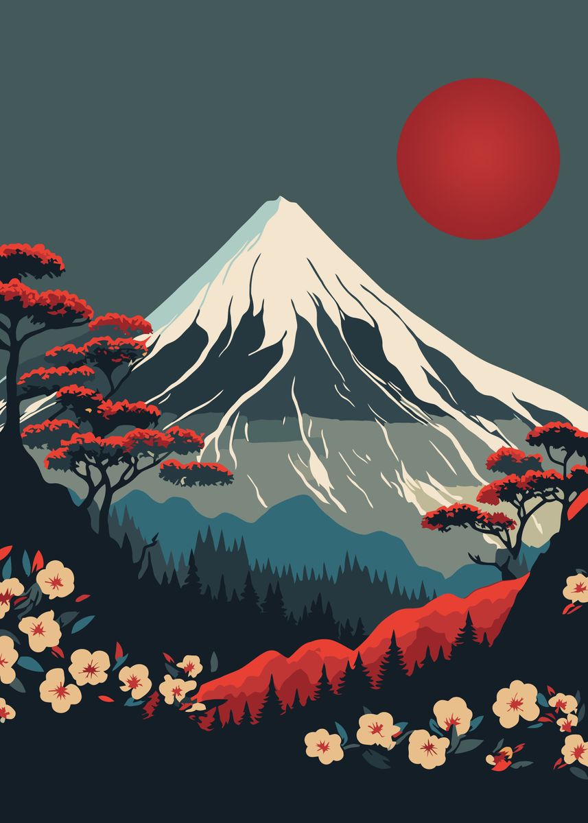 'Japan Fuji mountain' Poster, picture, metal print, paint by jaydenjtu ...