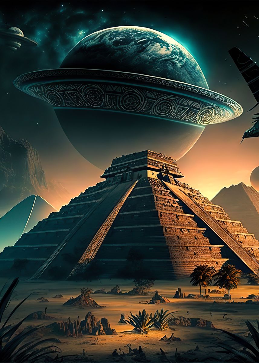 'Egyptian pyramids' Poster, picture, metal print, paint by Angelina ...