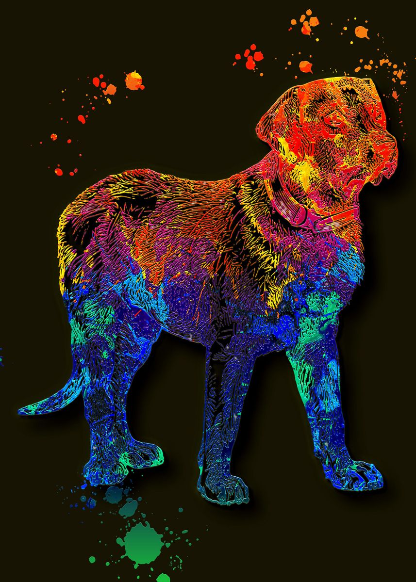 'Dog' Poster, picture, metal print, paint by Morgan Moorhead | Displate