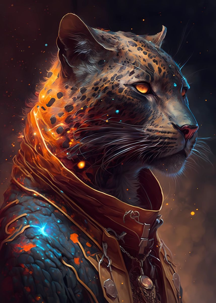 'Leopard Cheetah Jag Fancy' Poster, picture, metal print, paint by ...