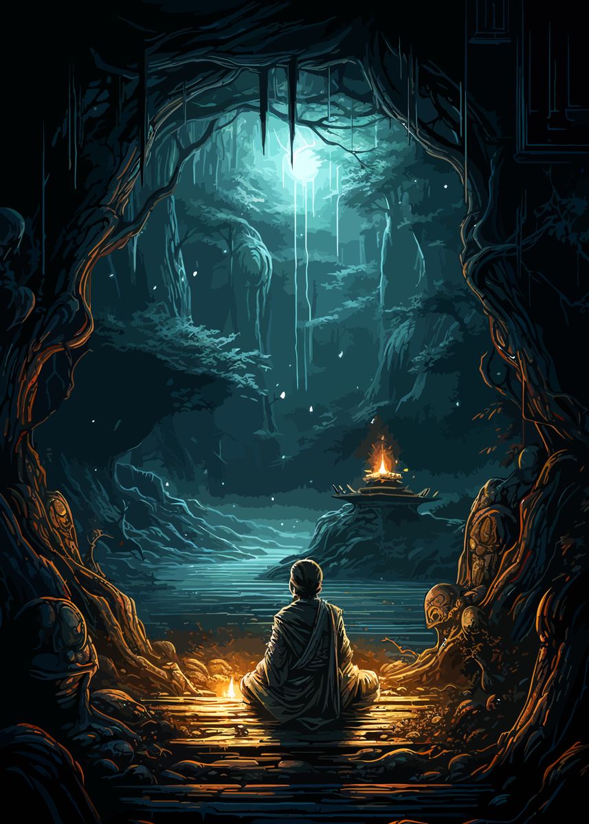 'Mindful Meditation' Poster, picture, metal print, paint by Nasmed ...