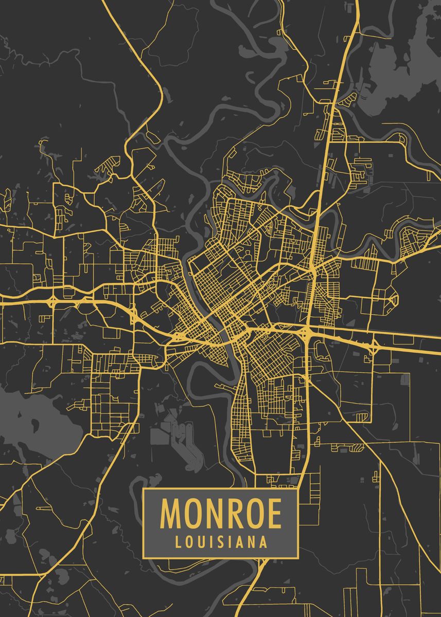 'Monroe Louisiana' Poster by Miracle Studio | Displate