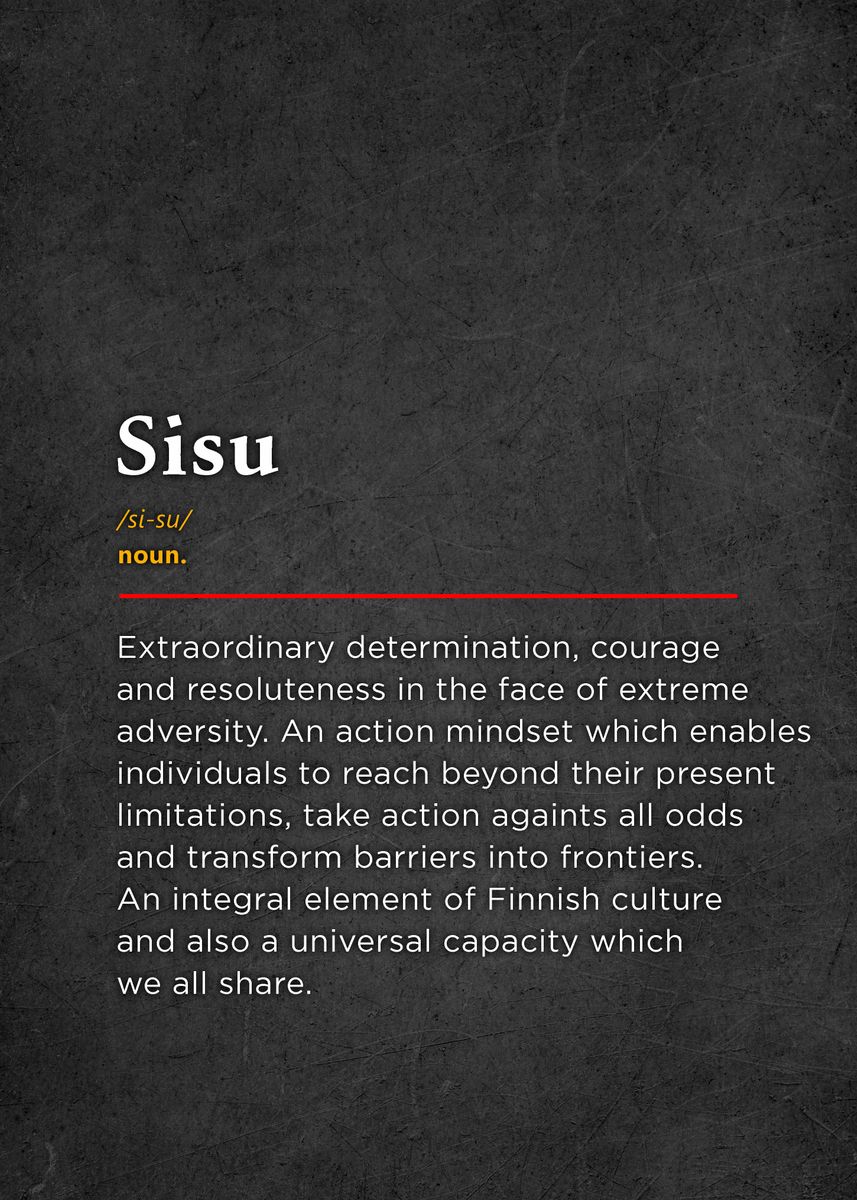 'Sisu Motivational Japanese' Poster by HOLOSOMNIA | Displate