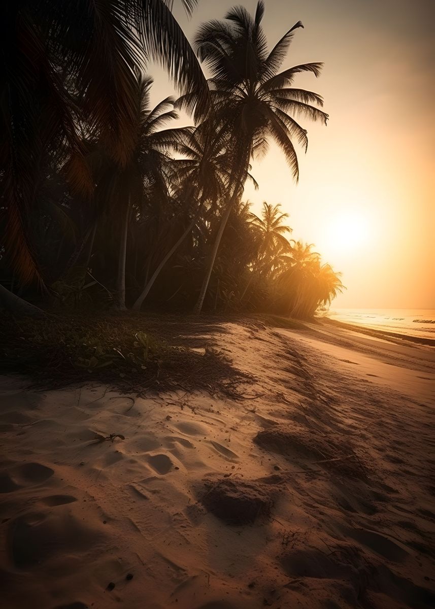 'Paradise Beach' Poster, picture, metal print, paint by David Godbehere ...