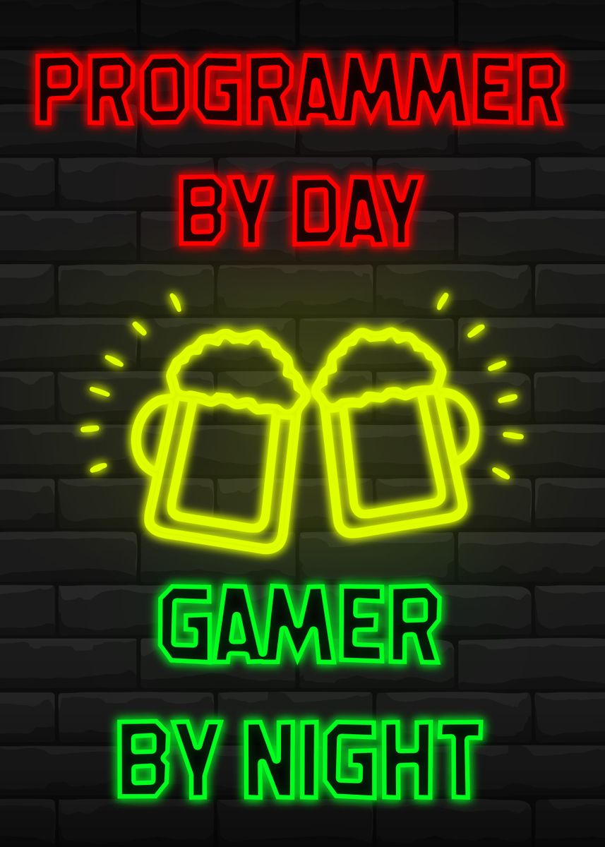 'Gaming Gamer Poster Neon' Poster by Neon Poster | Displate