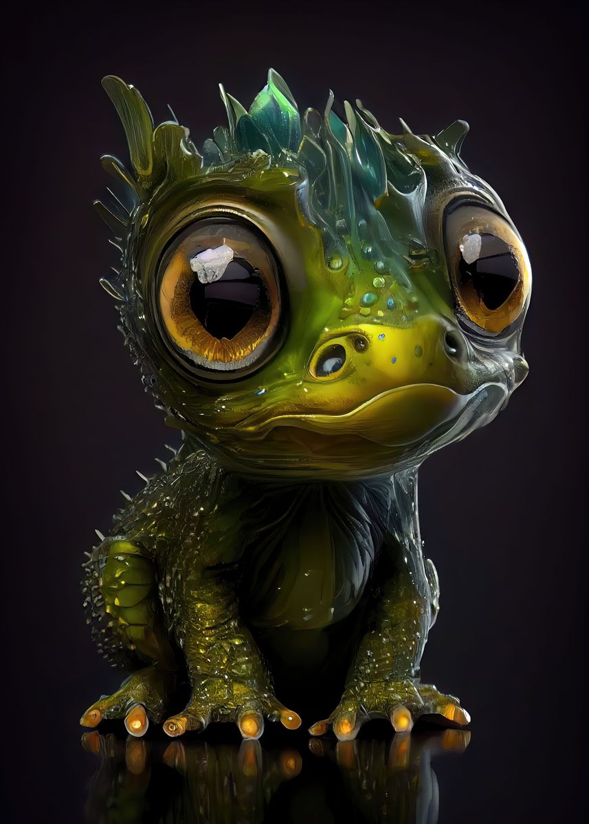 'Cute Baby Dragon' Poster, picture, metal print, paint by Chris Cupit ...
