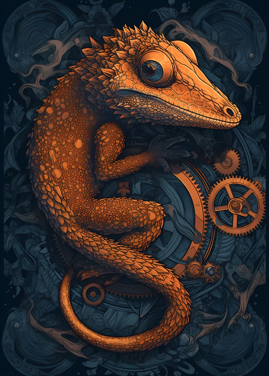 'Gecko Fantasy fiction' Poster by Shanelle Hassan | Displate