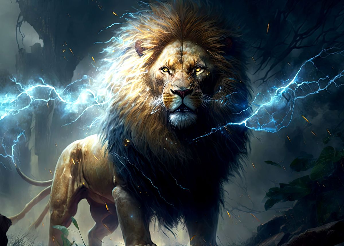 'Fantasy lion' Poster by FotoKonzepte | Displate