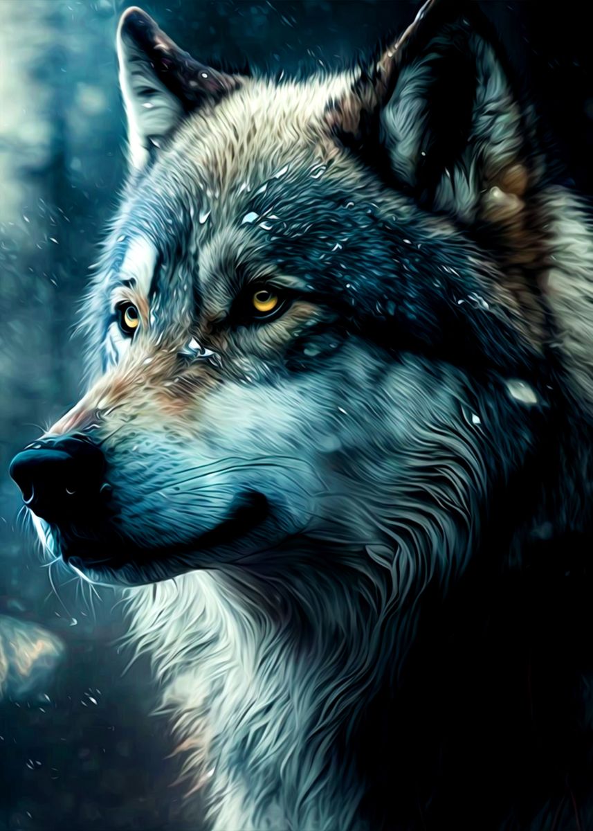 'Wolf' Poster, picture, metal print, paint by minh doan | Displate
