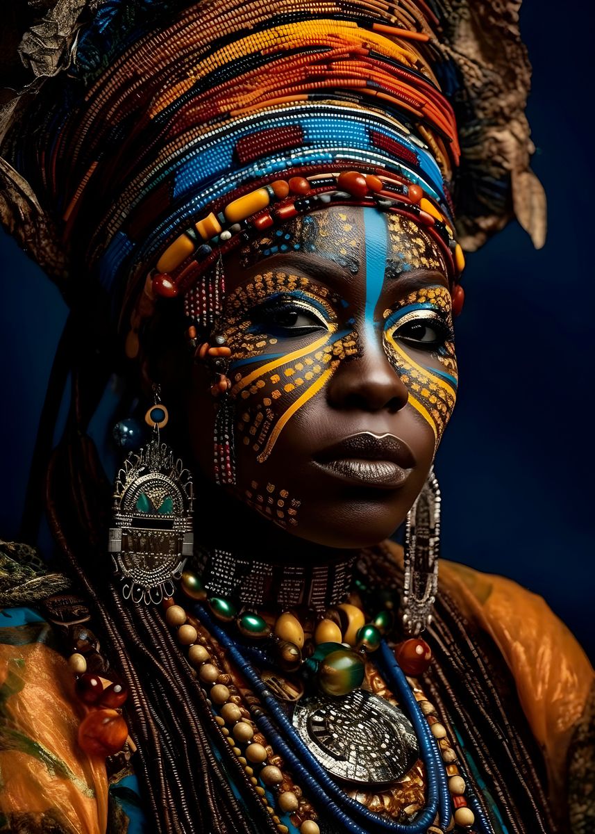 'African Queen' Poster, picture, metal print, paint by helveola | Displate