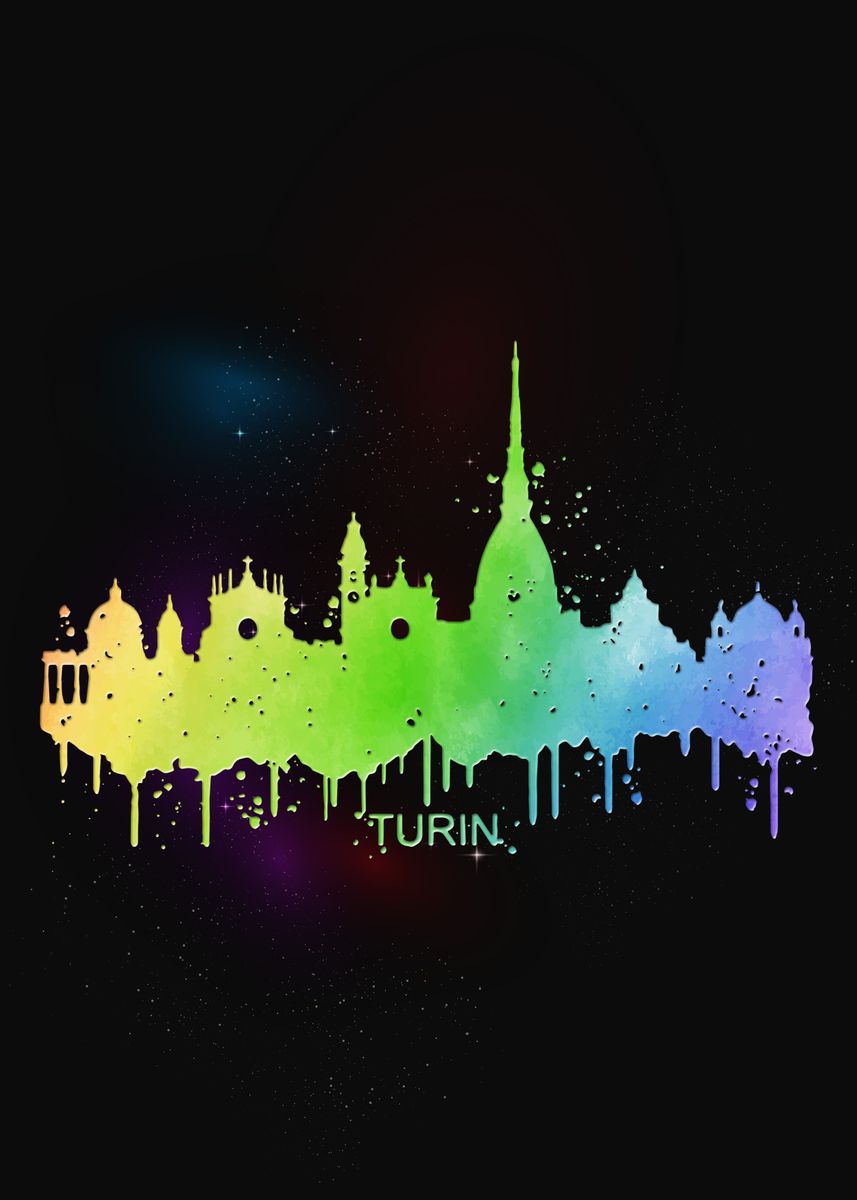 'Turin Skyline Turin Italy' Poster, picture, metal print, paint by ...