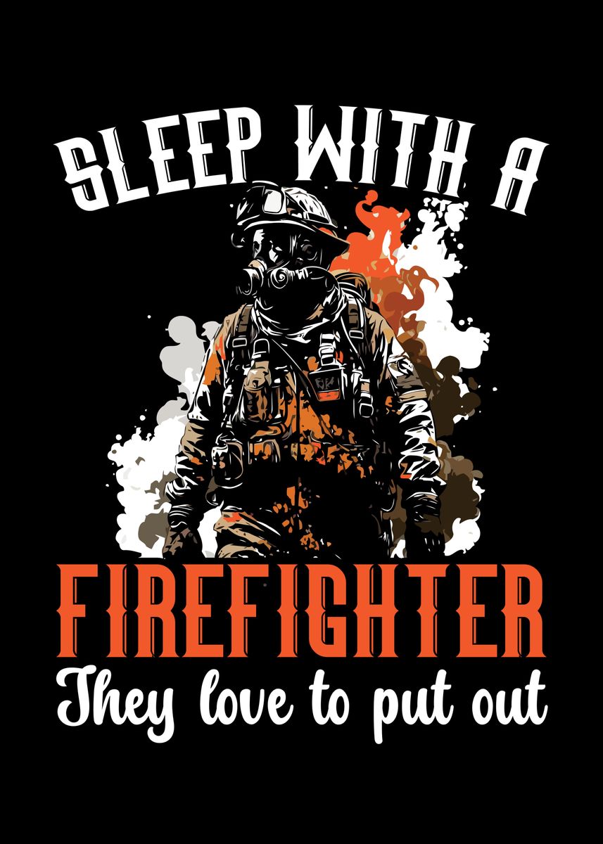 'Fireman Fire Rescue' Poster, picture, metal print, paint by NAO | Displate