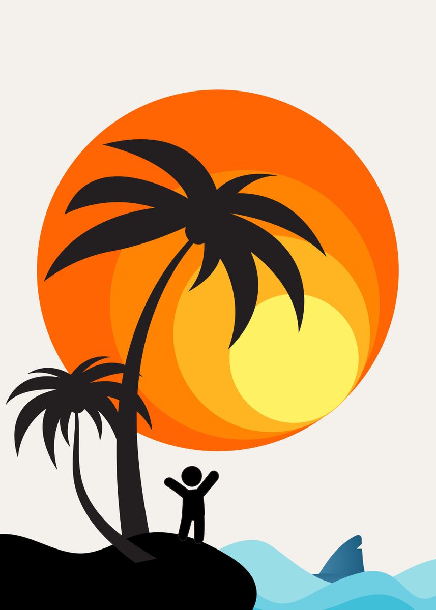 'Paradise Illustration' Poster by Beata Tabak | Displate