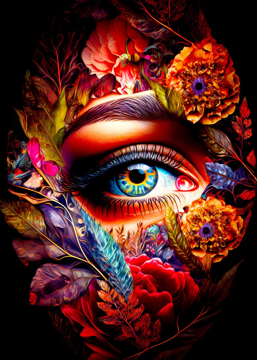 'Colorful Eye' Poster, picture, metal print, paint by Nemory Art | Displate
