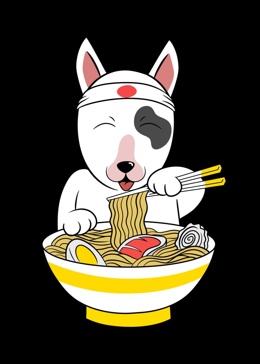 'Bull Terrier Ramen' Poster by PetPrints | Displate