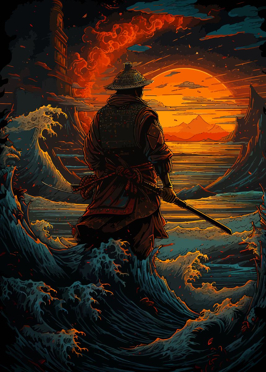 'Samurai Sea Quest' Poster, picture, metal print, paint by Nasmed ...