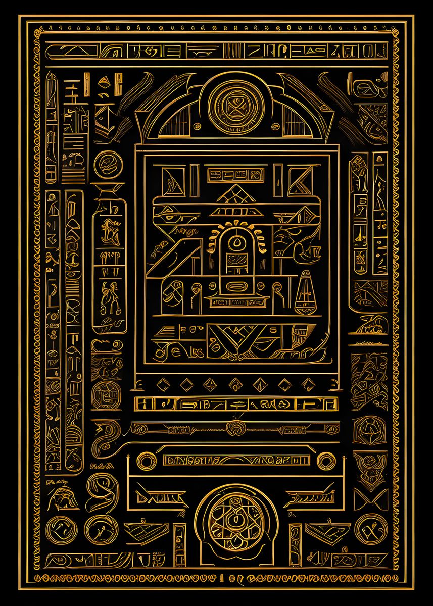 'Egyptian Hieroglyphics' Poster, picture, metal print, paint by John ...