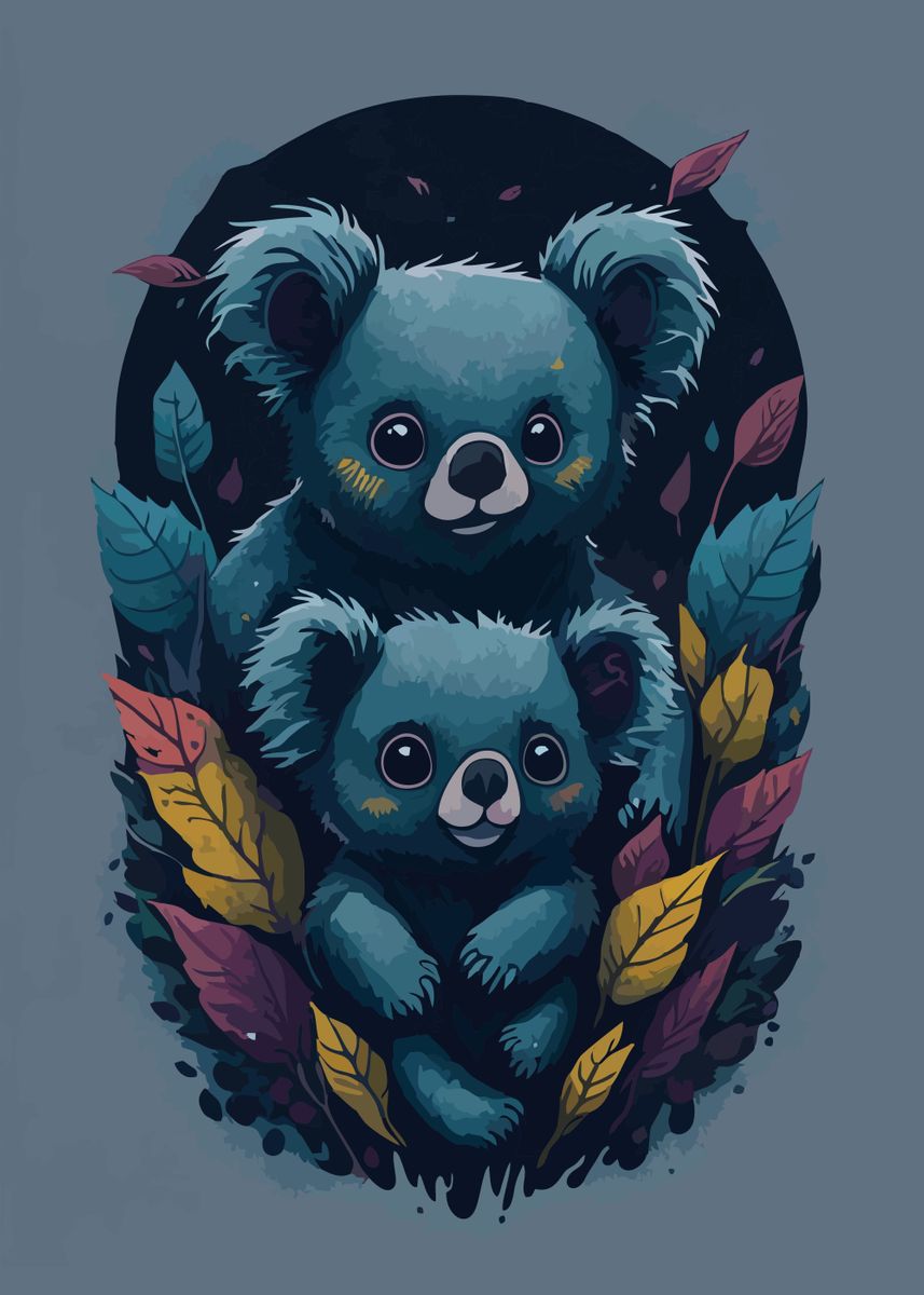 'Cute Koala' Poster, picture, metal print, paint by nueman | Displate