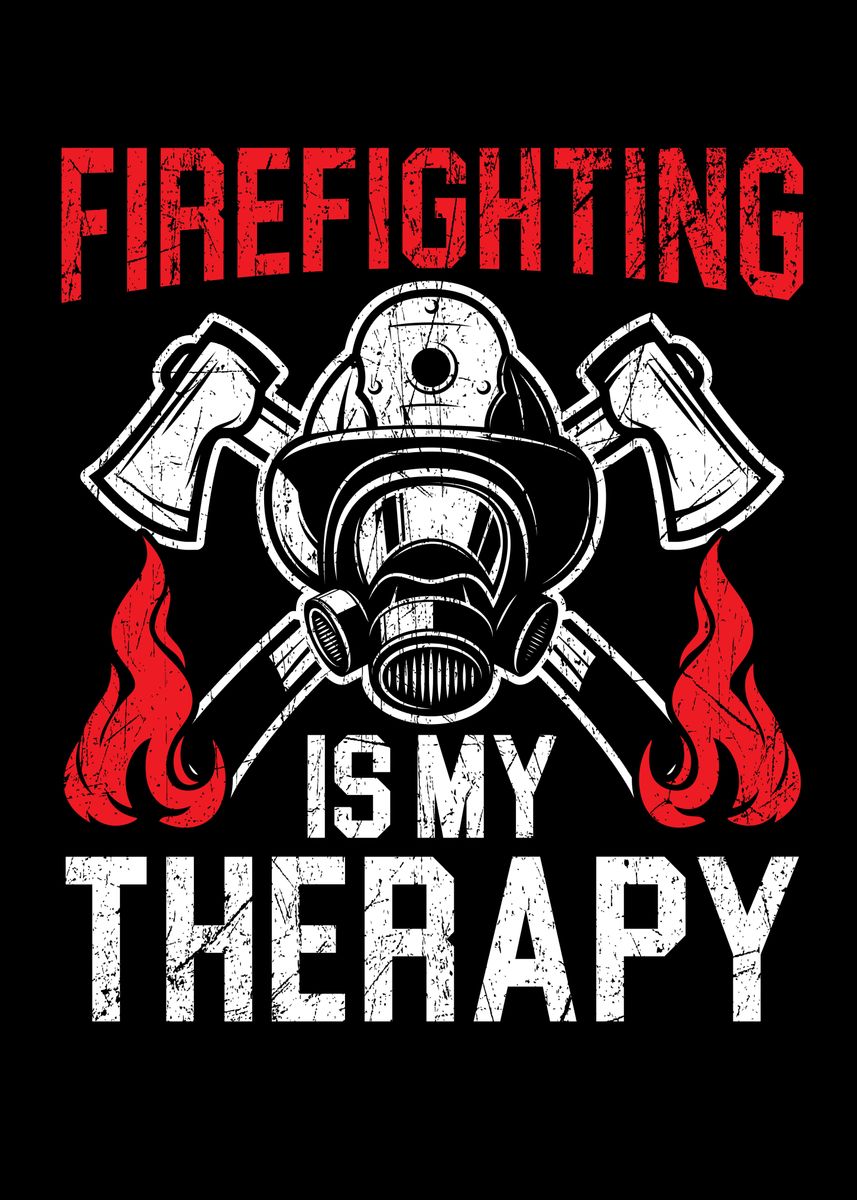 'Fireman Fire Rescue' Poster, picture, metal print, paint by NAO | Displate