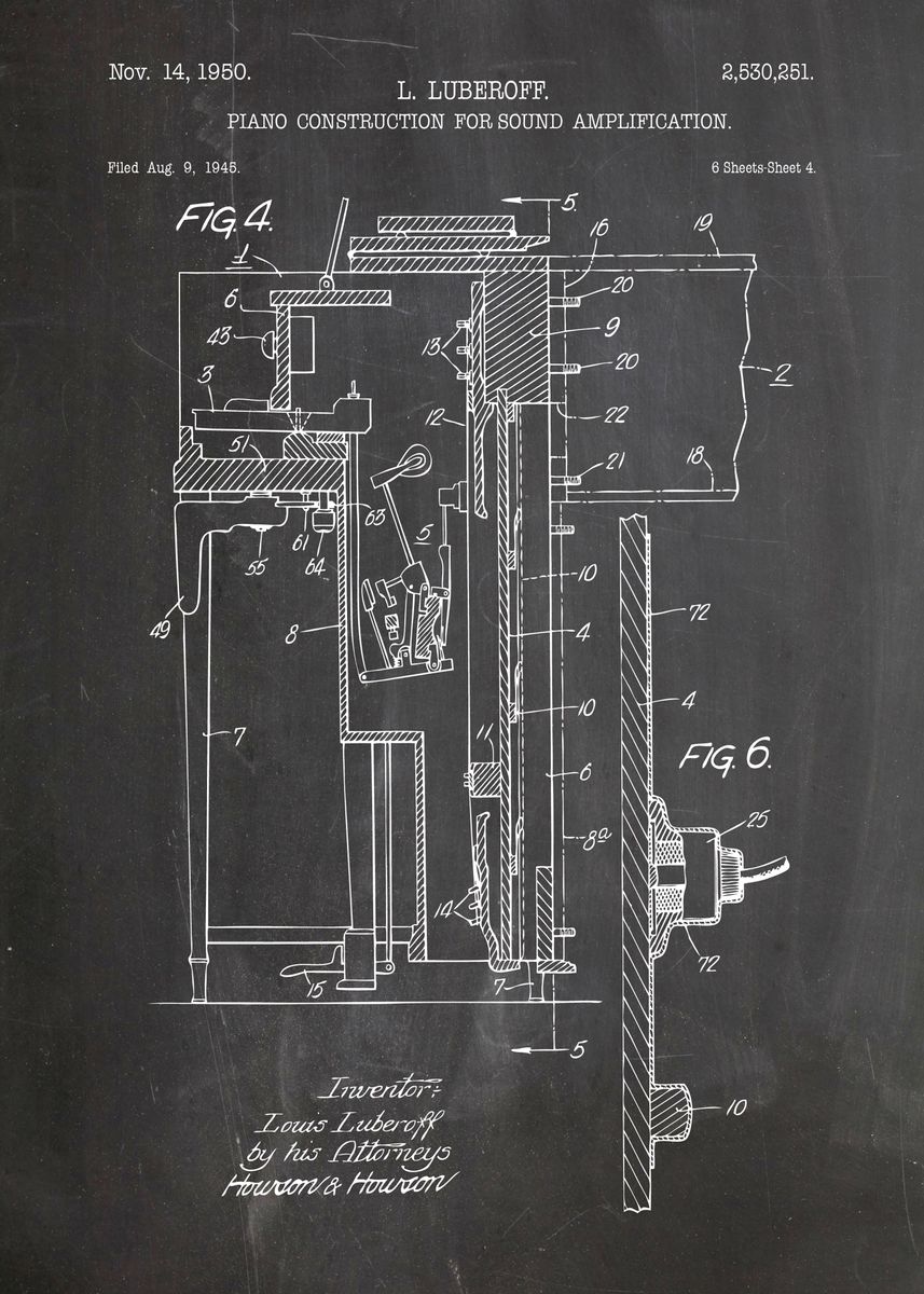 'Piano construction patent' Poster by Designersen | Displate