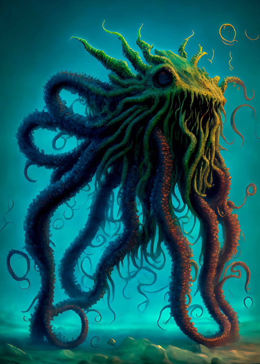 'MYTHOLOGICAL OCTOPUS' Poster, picture, metal print, paint by Osvaldo ...