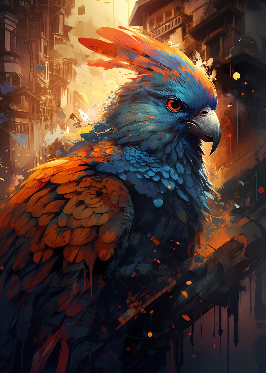 'Falcon Bird Stylish' Poster, picture, metal print, paint by Elysia ...