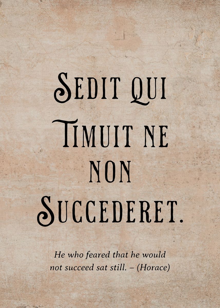 'Latin Quote To Succeed' Poster, picture, metal print, paint by Jovana ...
