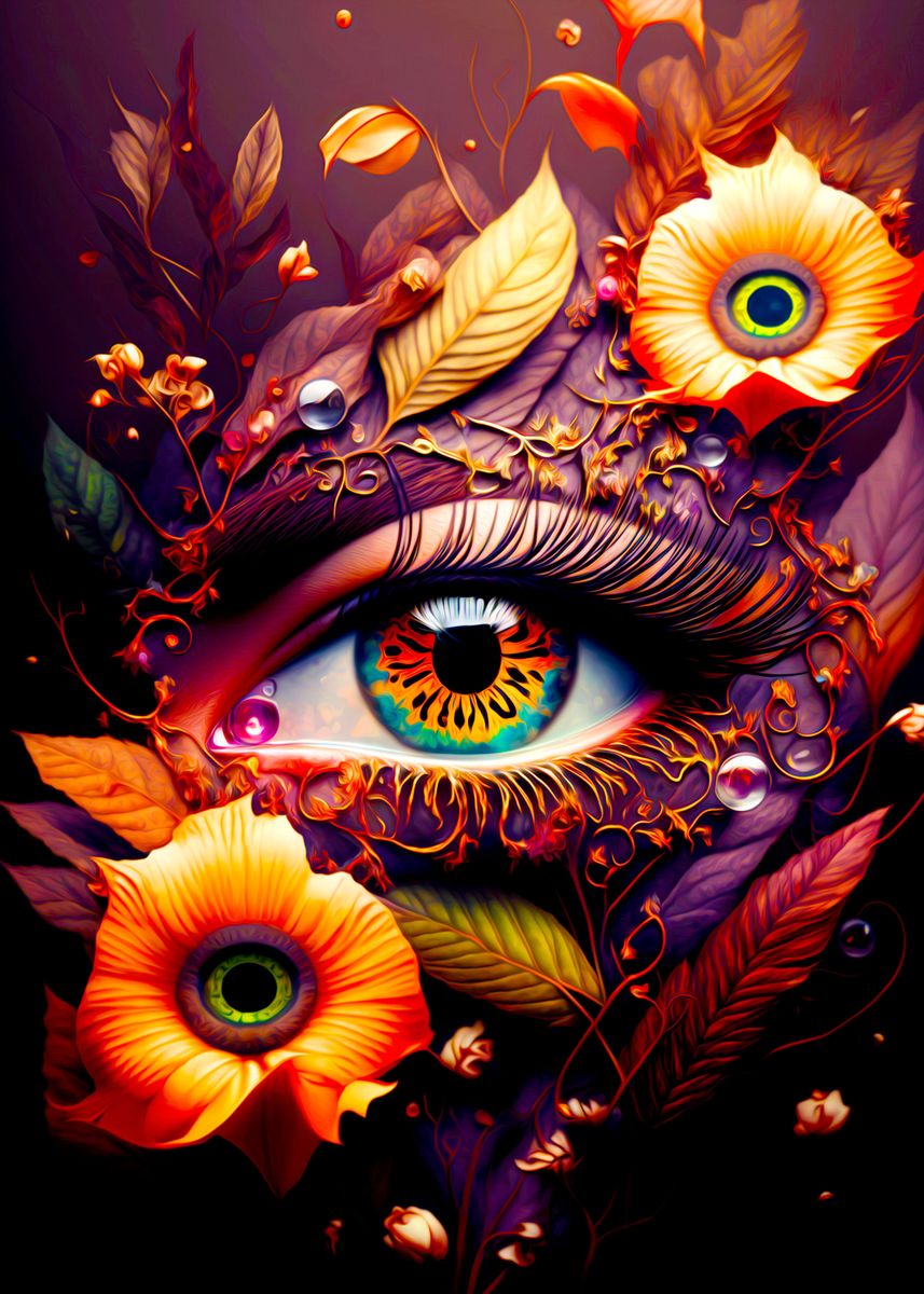 'Colorful Eye' Poster, picture, metal print, paint by Nemory Art | Displate