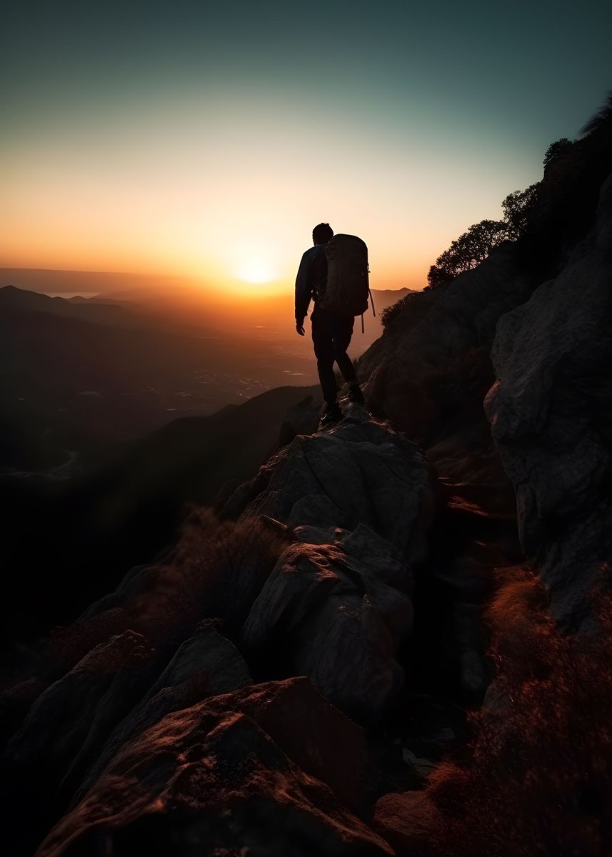 'Mountain Explorer' Poster, picture, metal print, paint by David ...