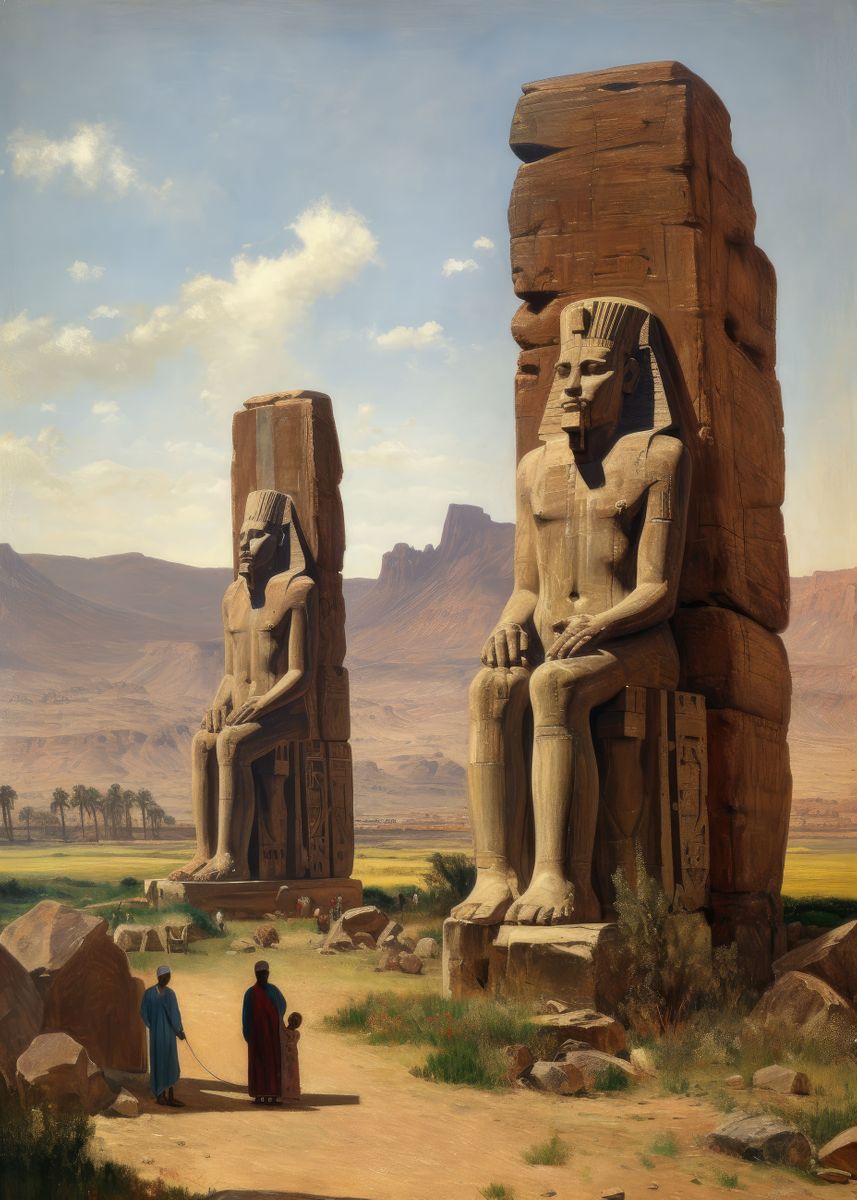 'The Colossi of Memnon' Poster, picture, metal print, paint by Morphic ...