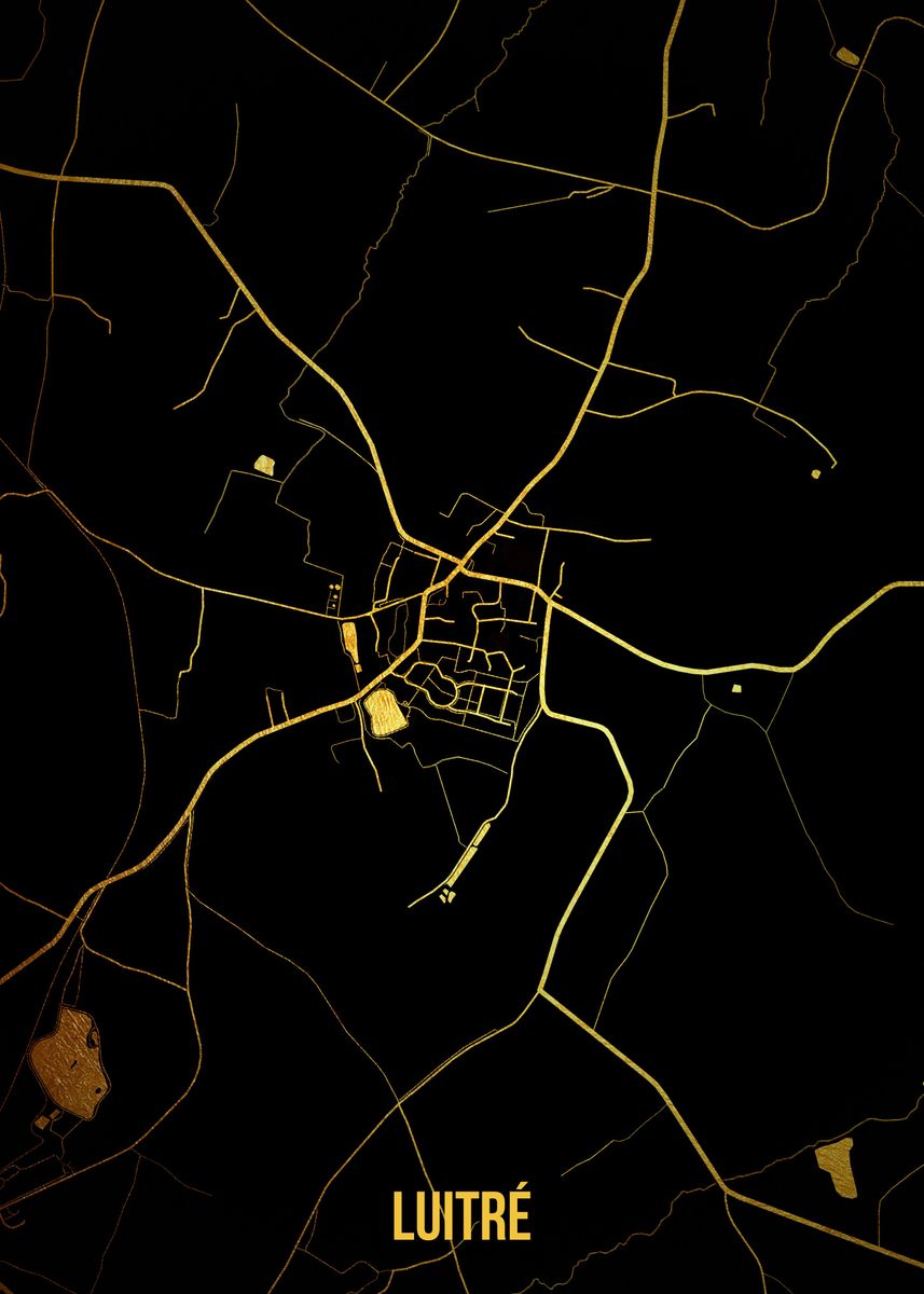 'Luitre gold map' Poster, picture, metal print, paint by LUNGHISTE ...