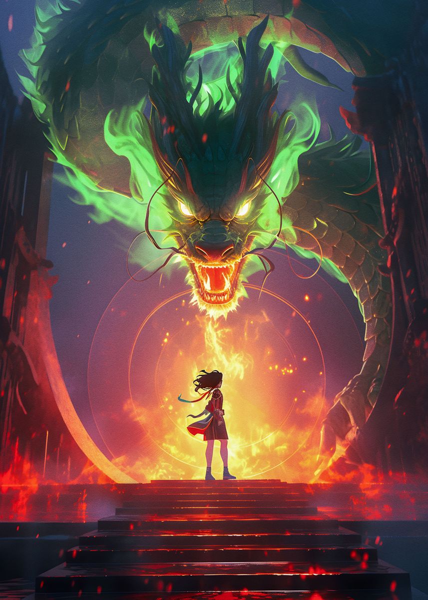'Green dragon' Poster, picture, metal print, paint by Muhammad Irsan ...