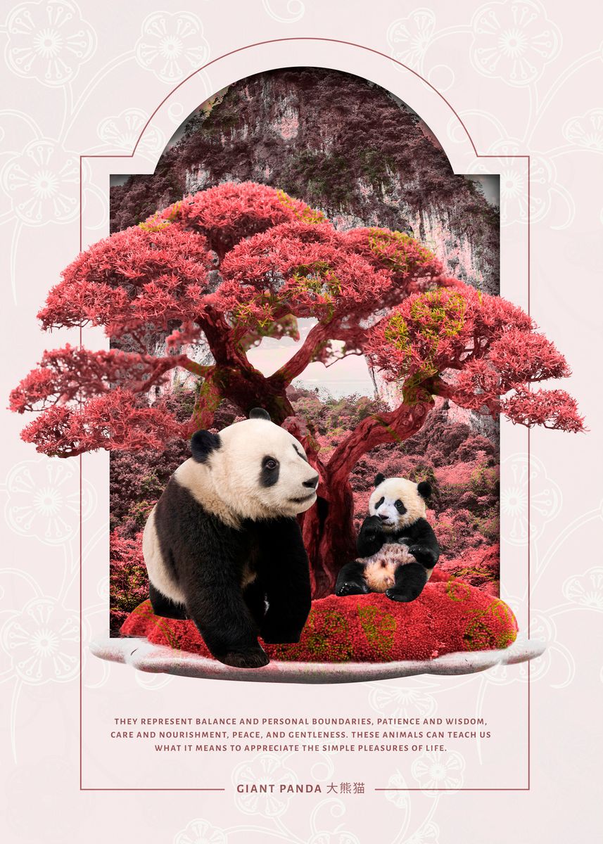 'Giant Panda' Poster, picture, metal print, paint by ArtNinja | Displate