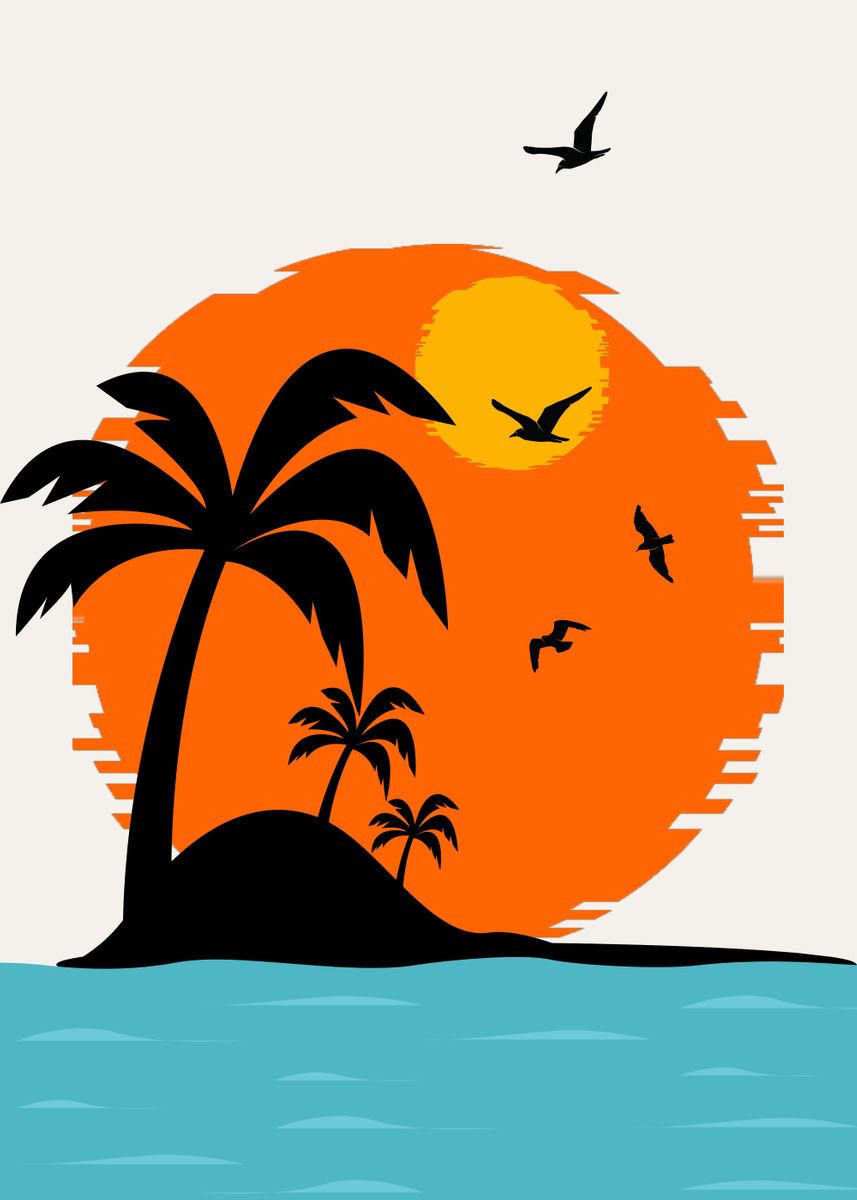 'Paradise Illustration' Poster, picture, metal print, paint by Beata ...