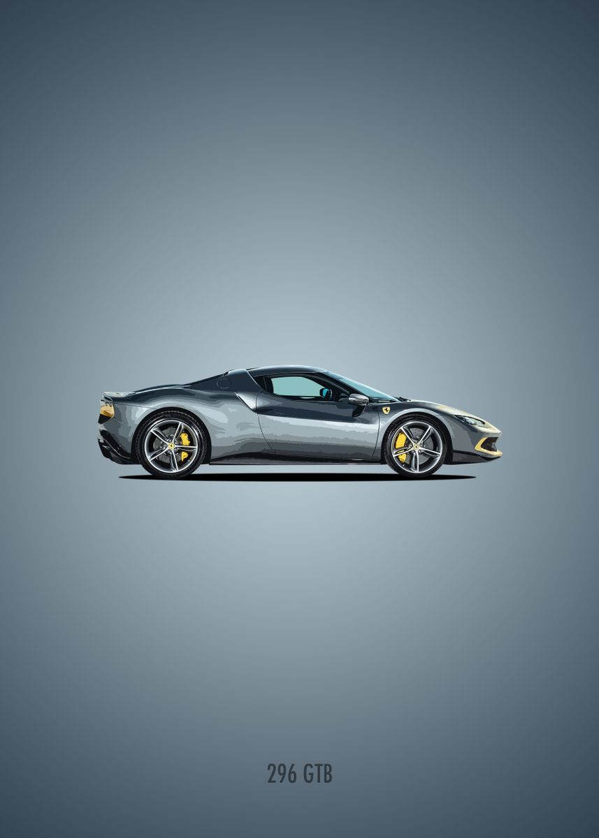 'Ferrari 296 GTB' Poster, picture, metal print, paint by Full Throttle ...