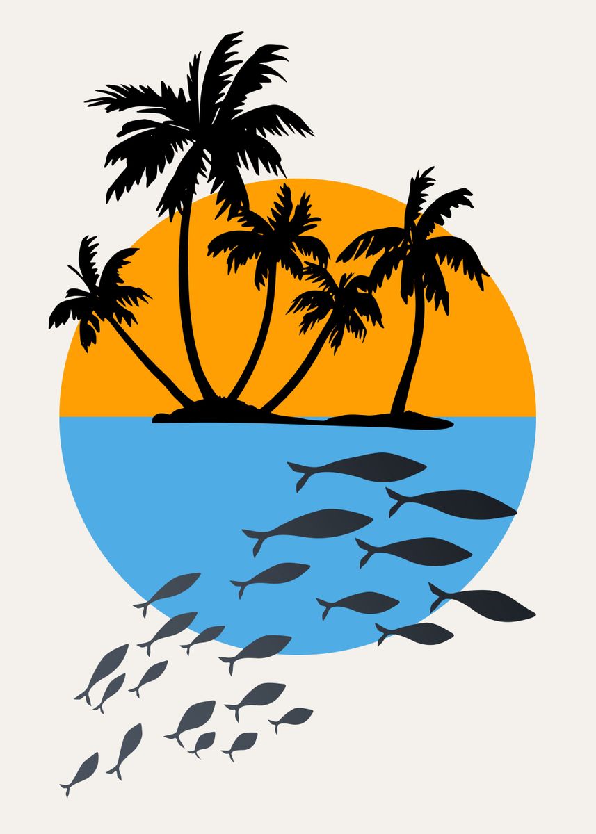 'Paradise Illustration' Poster, picture, metal print, paint by Beata ...