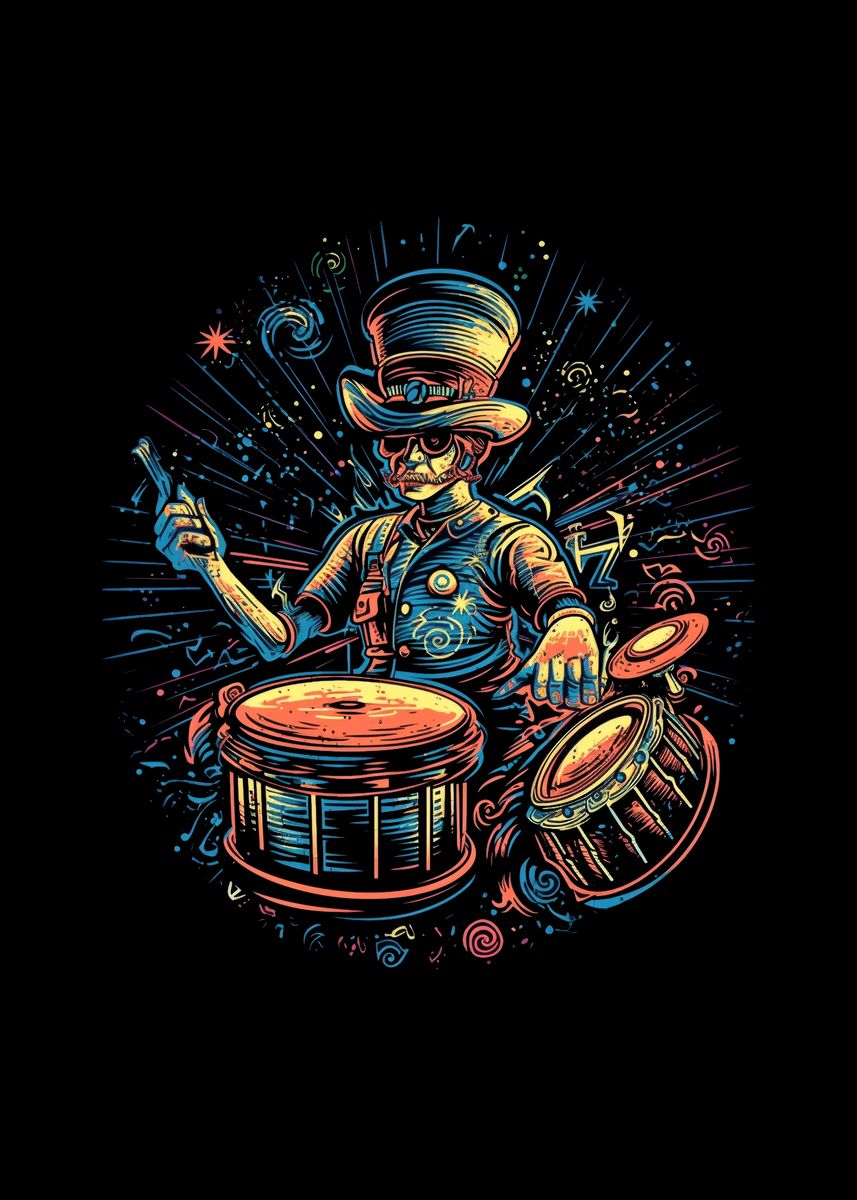 'Drummer Percussionist' Poster, picture, metal print, paint by ...
