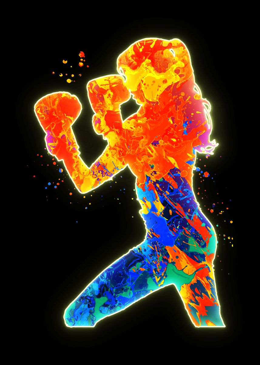 'Boxing Girl ' Poster, picture, metal print, paint by Tony Lee | Displate