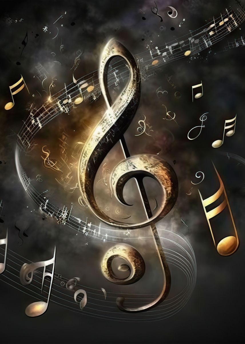 'Music note' Poster, picture, metal print, paint by Minimalist Anime ...