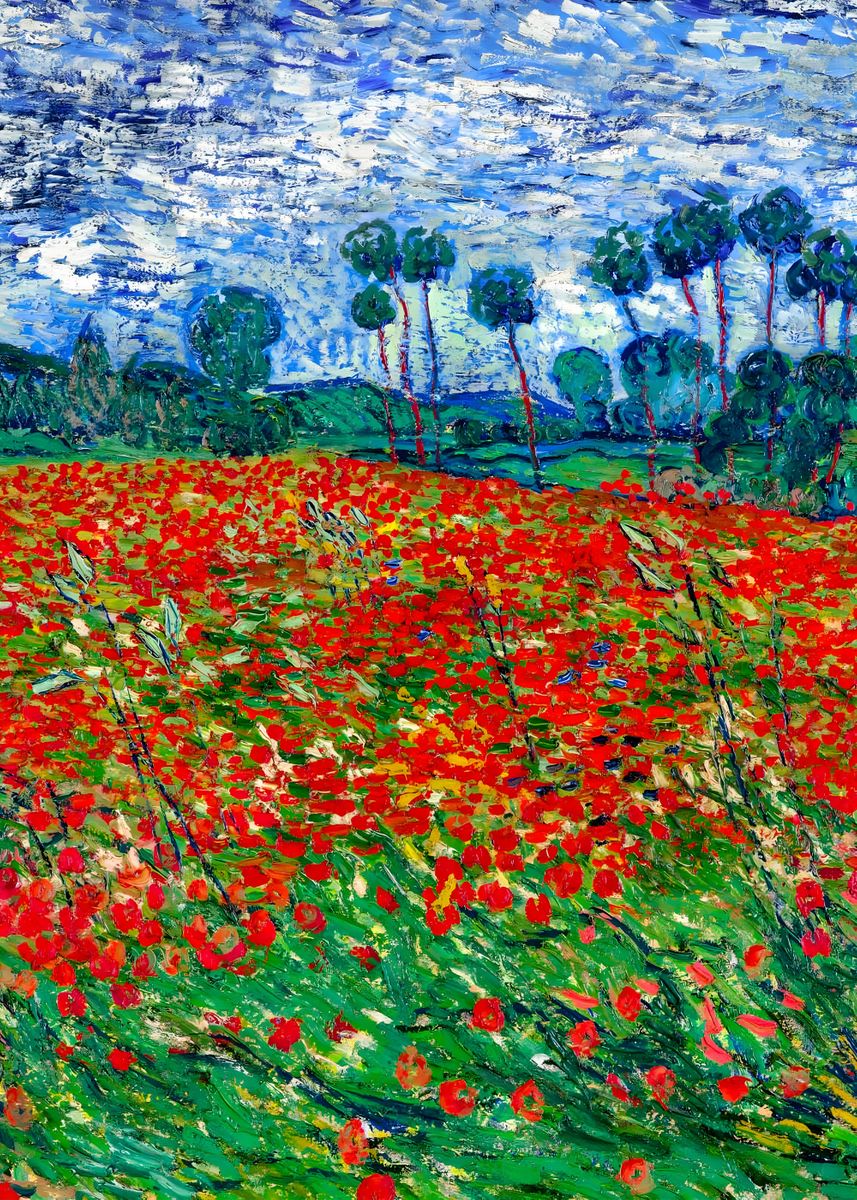 'Van Gogh Poppy field 189' Poster, picture, metal print, paint by Izu ...