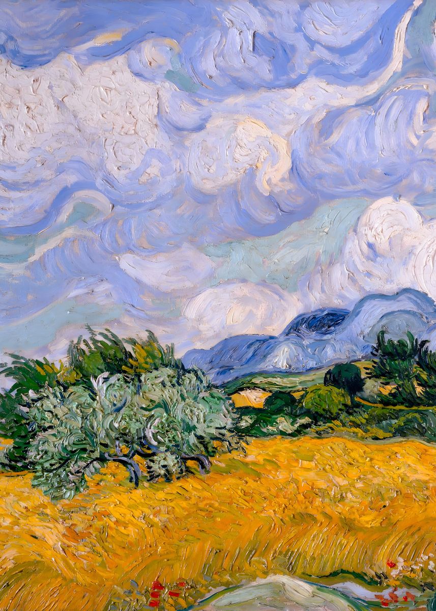 'Wheat Field with Cypresses' Poster by Izu | Displate