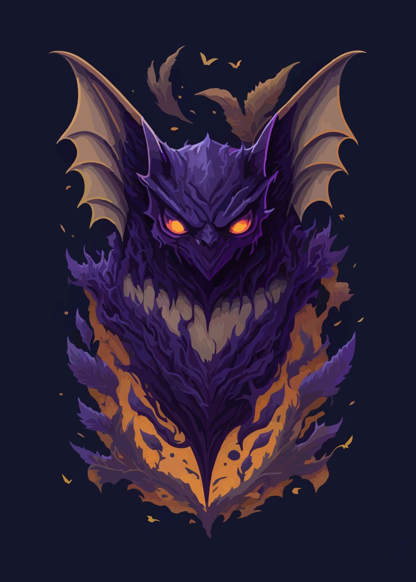 'Evil magic bat' Poster, picture, metal print, paint by nueman | Displate