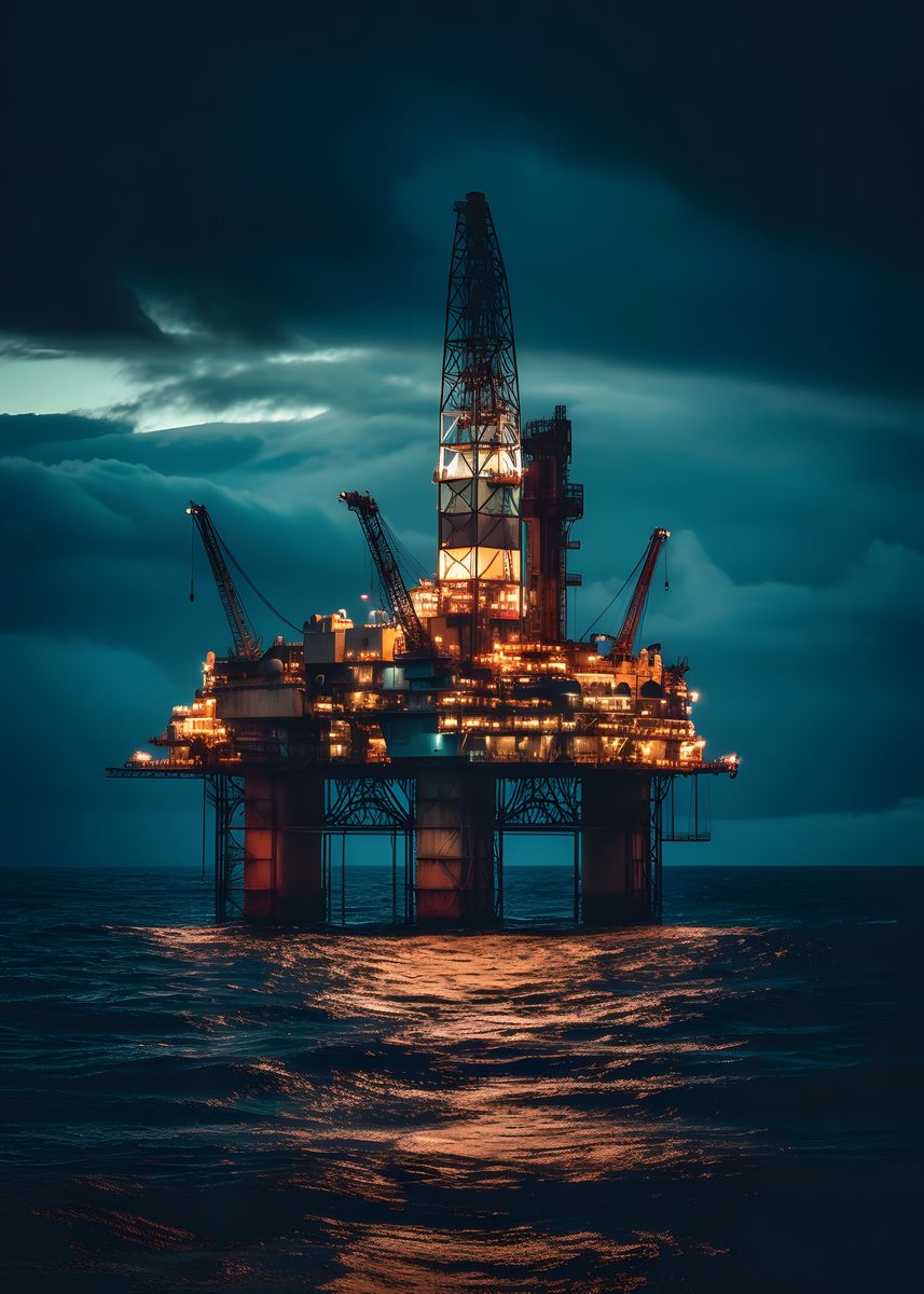 'Ofshore Oil Rig' Poster, picture, metal print, paint by David ...